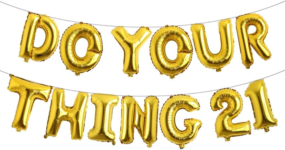 Amazon.com: Do Your Thing 21 Balloon Banner - 21st Birthday Decorations ...