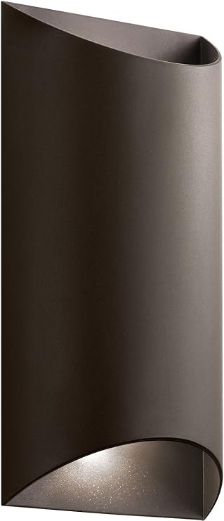 Kichler Wesley 14” LED Outdoor Wall Light in Textured Architectural ...