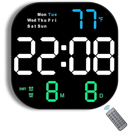 Amazon.com: Digital Wall Clock, 11" LED Digital Clock Large Display ...