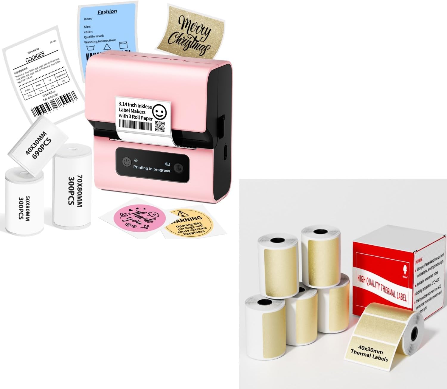 Amazon.com : Goknu M221 Pink Label Maker Set with 6Roll 1.57"x1.18 ...