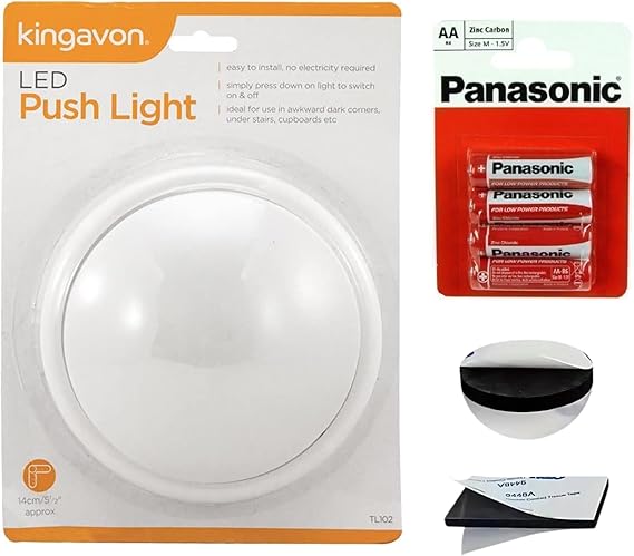Kingavon LED Push Lights Bundle: Battery-Powered Stick-On Lights with ...