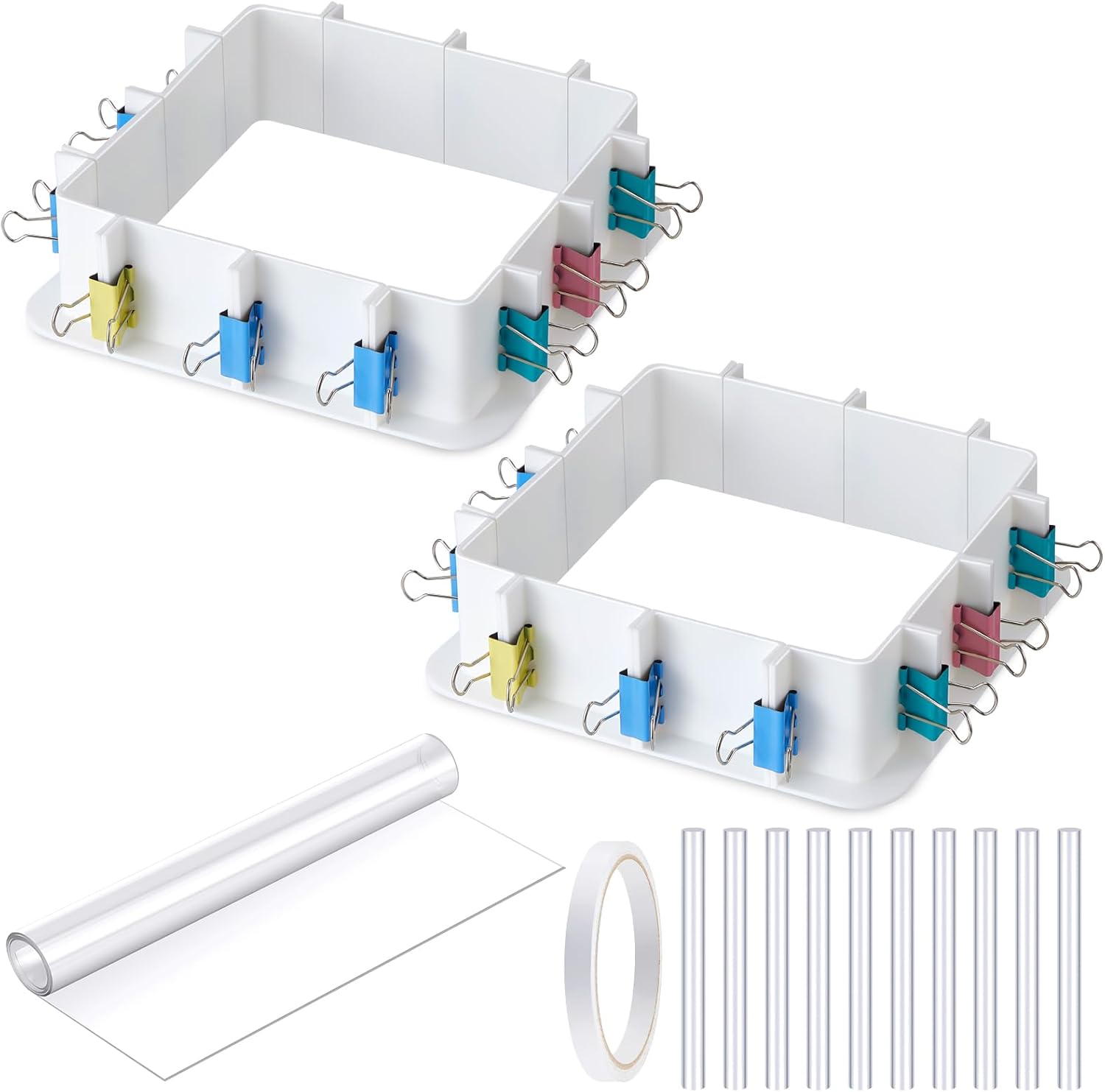 Amazon.com: Tioncy 2 Pack Adjustable Mold Housing for Silicone Molds ...