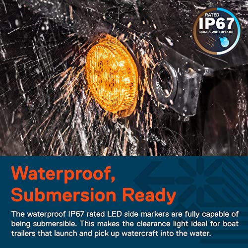 Snapklik.com : TRUE MODS 4pc 2 Amber Round Trailer LED Clearance Marker Lights DOT FMVSS 108 SAE ...