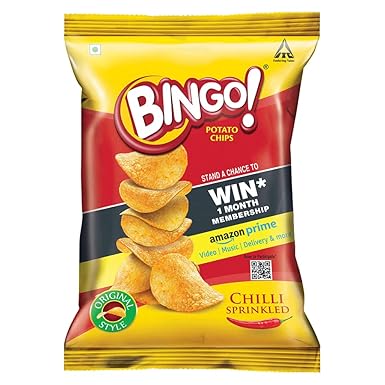Bingo Original Style Chilli Sprinkled, 45g/52g, Flat Cut Spicy Potato ...