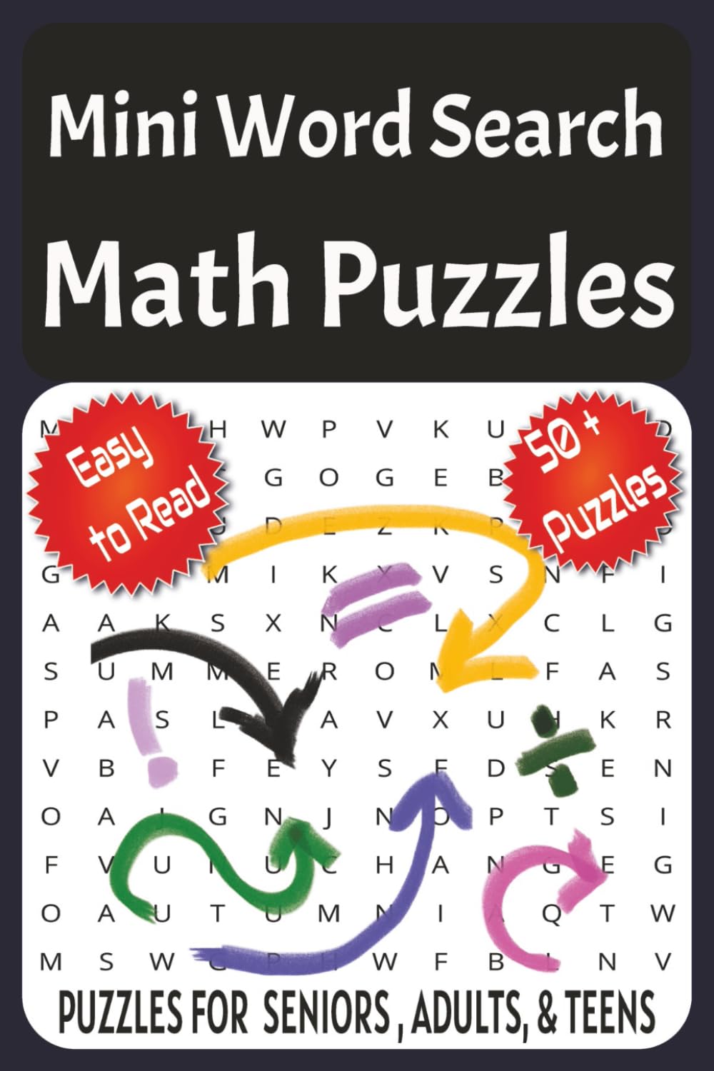 Mini Word Search Book: Math Word Puzzles with easy-to-read Read Print ...