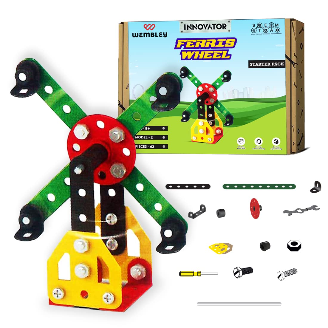Wembley Innovator Ferris Wheel Toy Model for Kids DIY Building Blocks ...