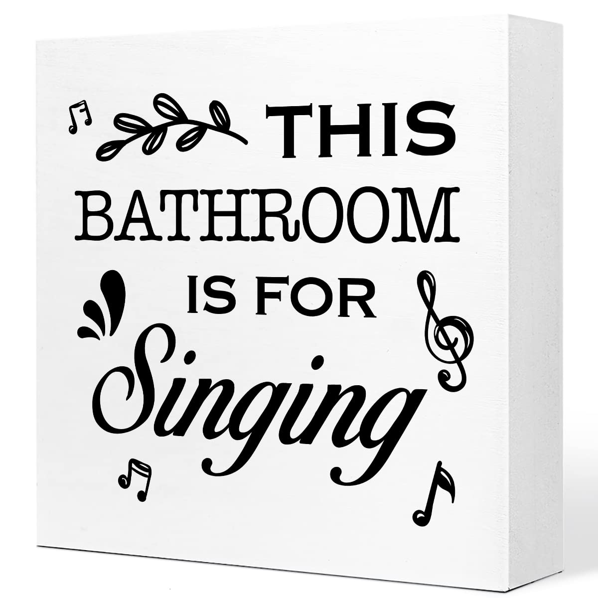 Amazon.com: This Bathroom is for Singing Wooden Block Sign Desk Decor ...