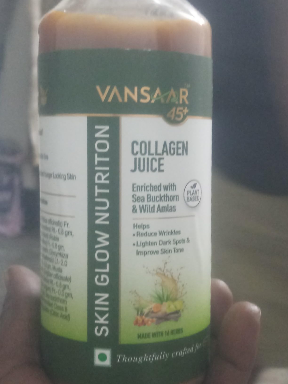 Vansaar 45+ Collagen Juice, 500 ml | Type 1 Plant-Based Ayurvedic ...