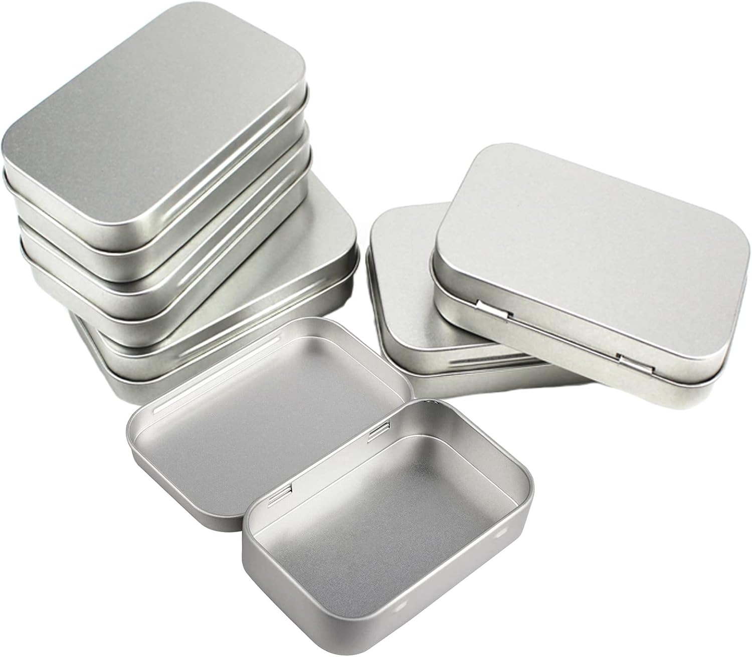 Gad2go 6 Pieces Metal Tin Box Empty Hinged Tins Box Containers for ...
