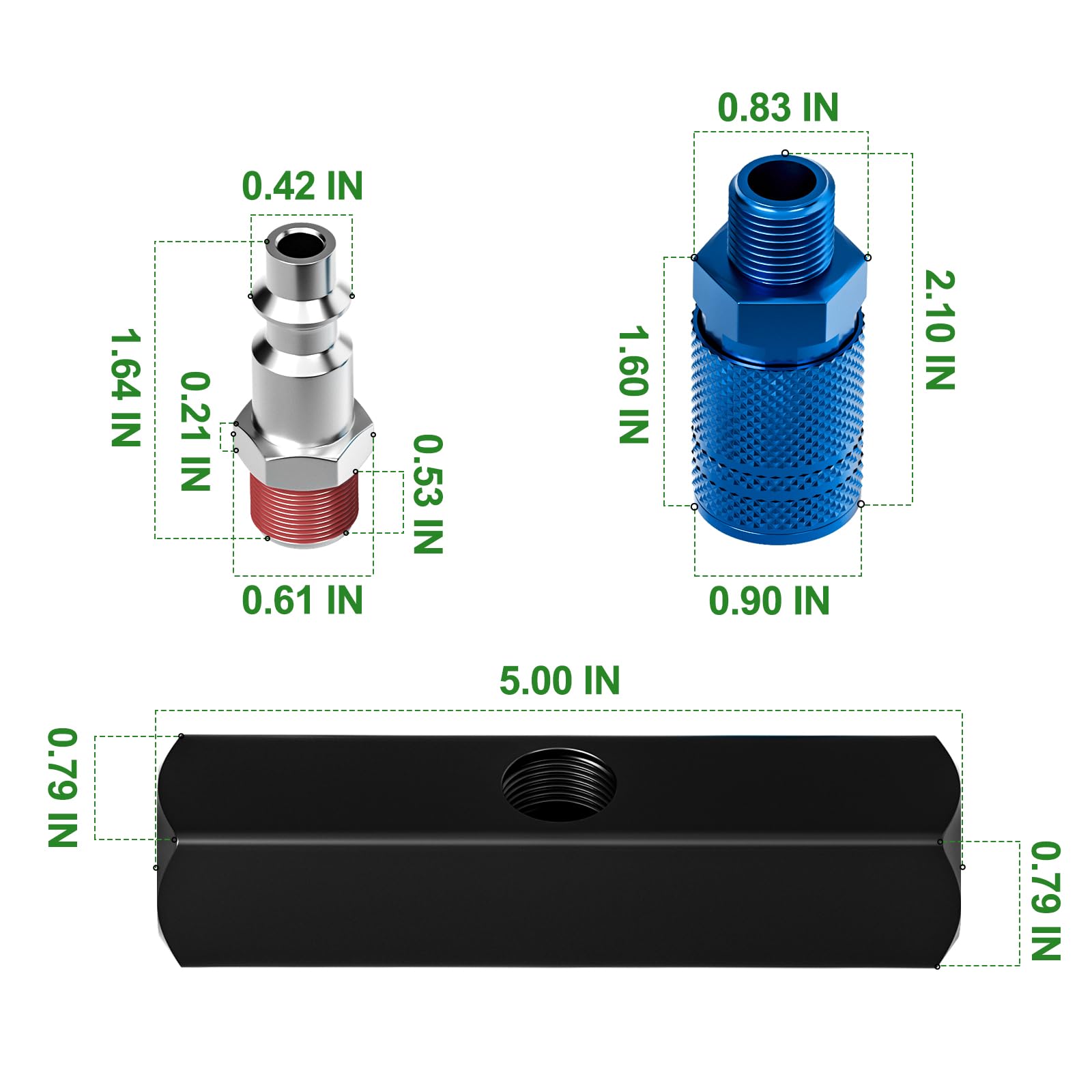 Snapklik.com : TAISHER 4-Way Straight Air Manifold 5 Ports Aluminum ...