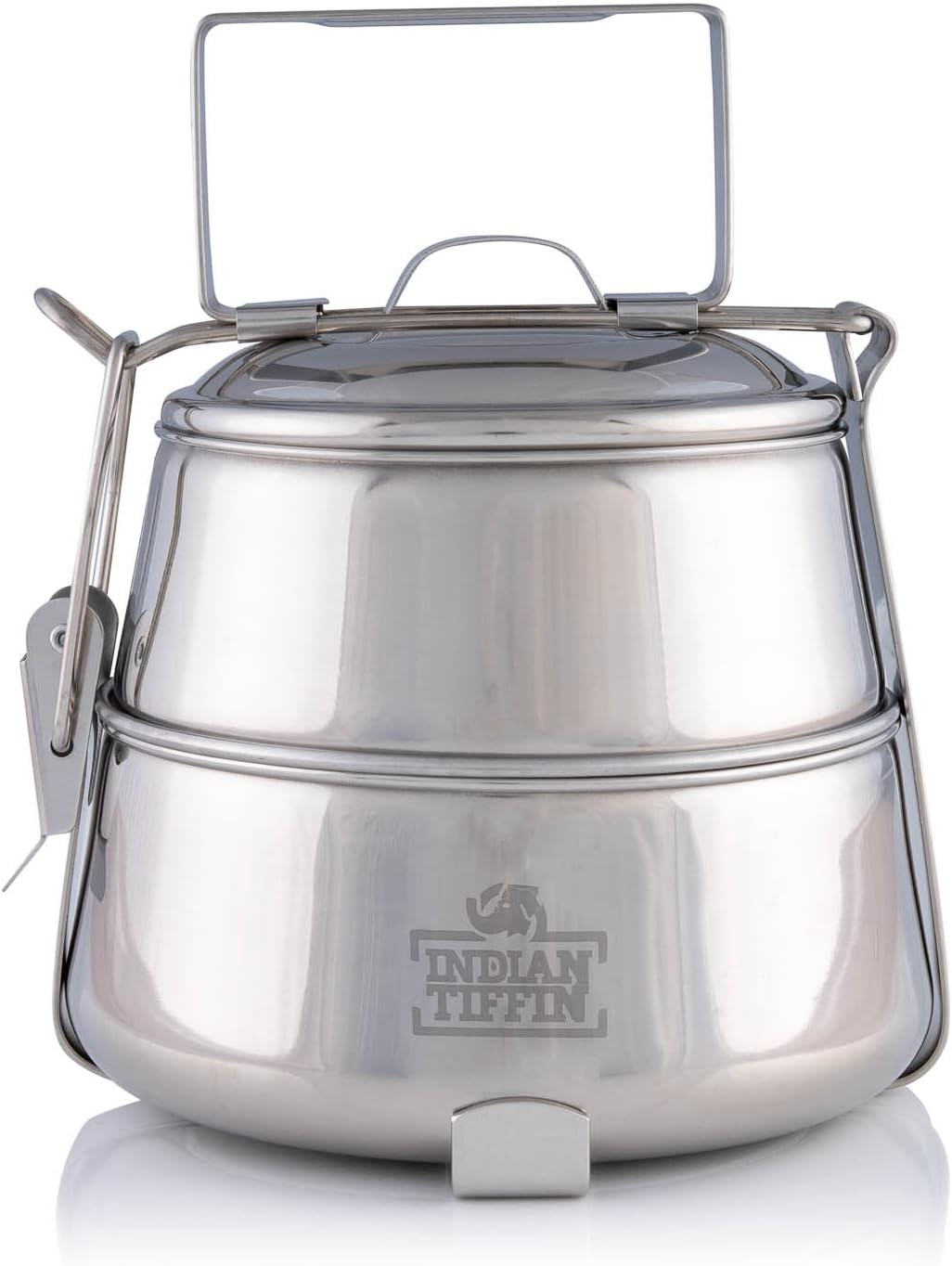 Large Family Size 4 Tier Indian-Tiffin, with Bowls, Spoons & Trays ...