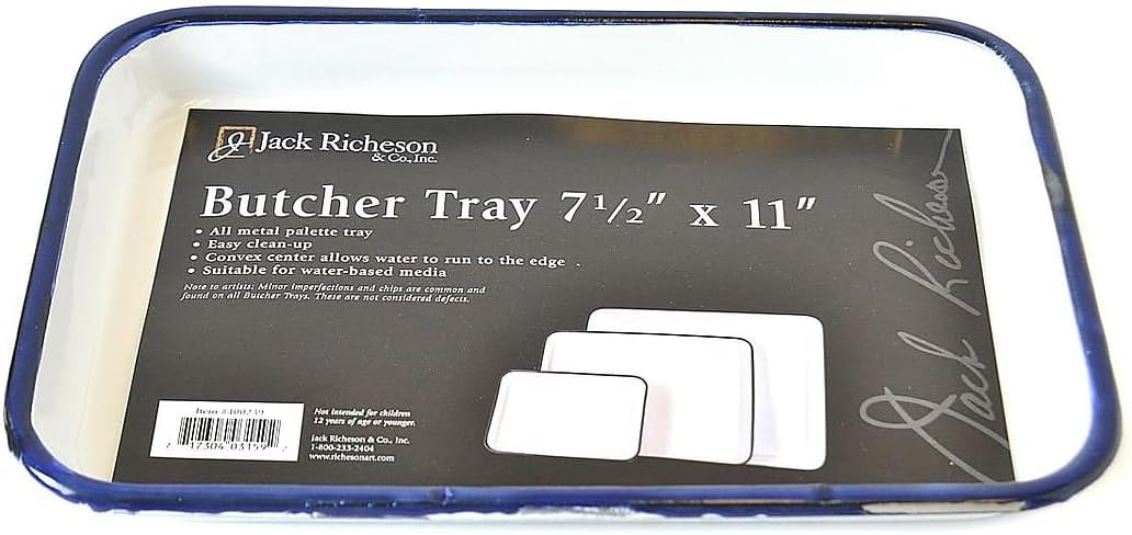 Amazon.com: SABLUE 2 Pcs White Enamel Butcher Tray Palettes 8.5" x 12.5 ...