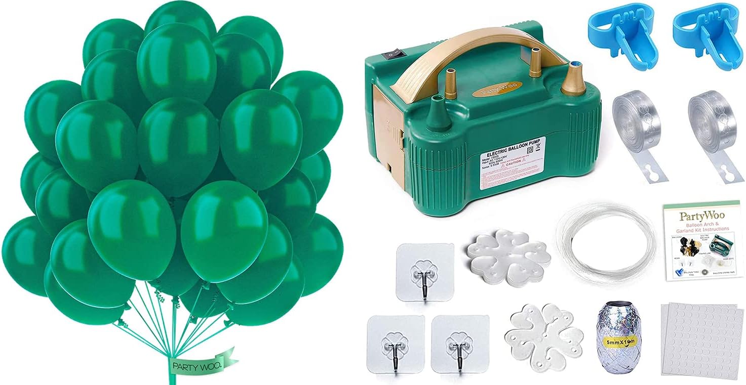 Amazon.com: PartyWoo Pearl Hunter Green Balloons 50 pcs 12 Inch and ...