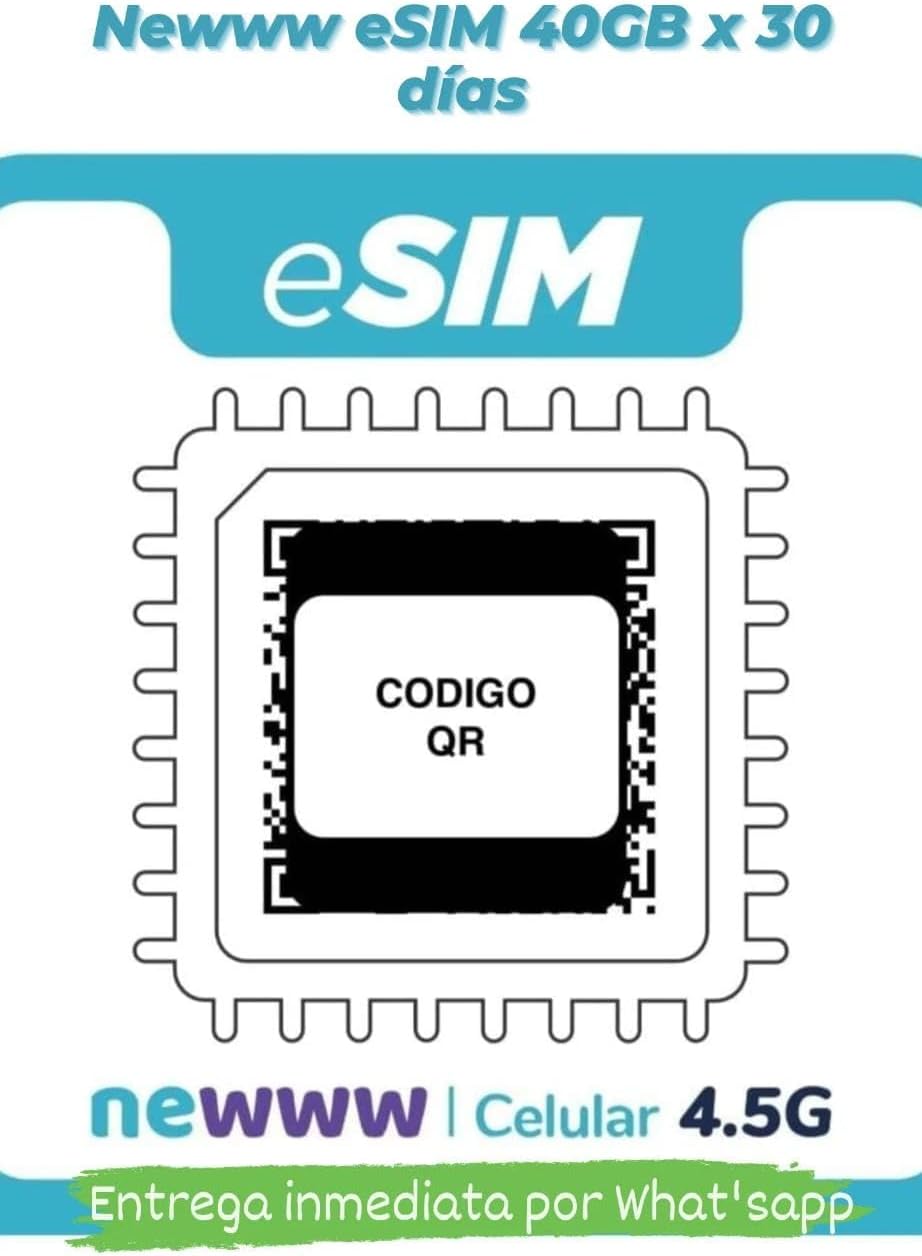 Newww eSIM Virtual 30 días con 15 Gigas + Redes ilimitadas Cobertura ...