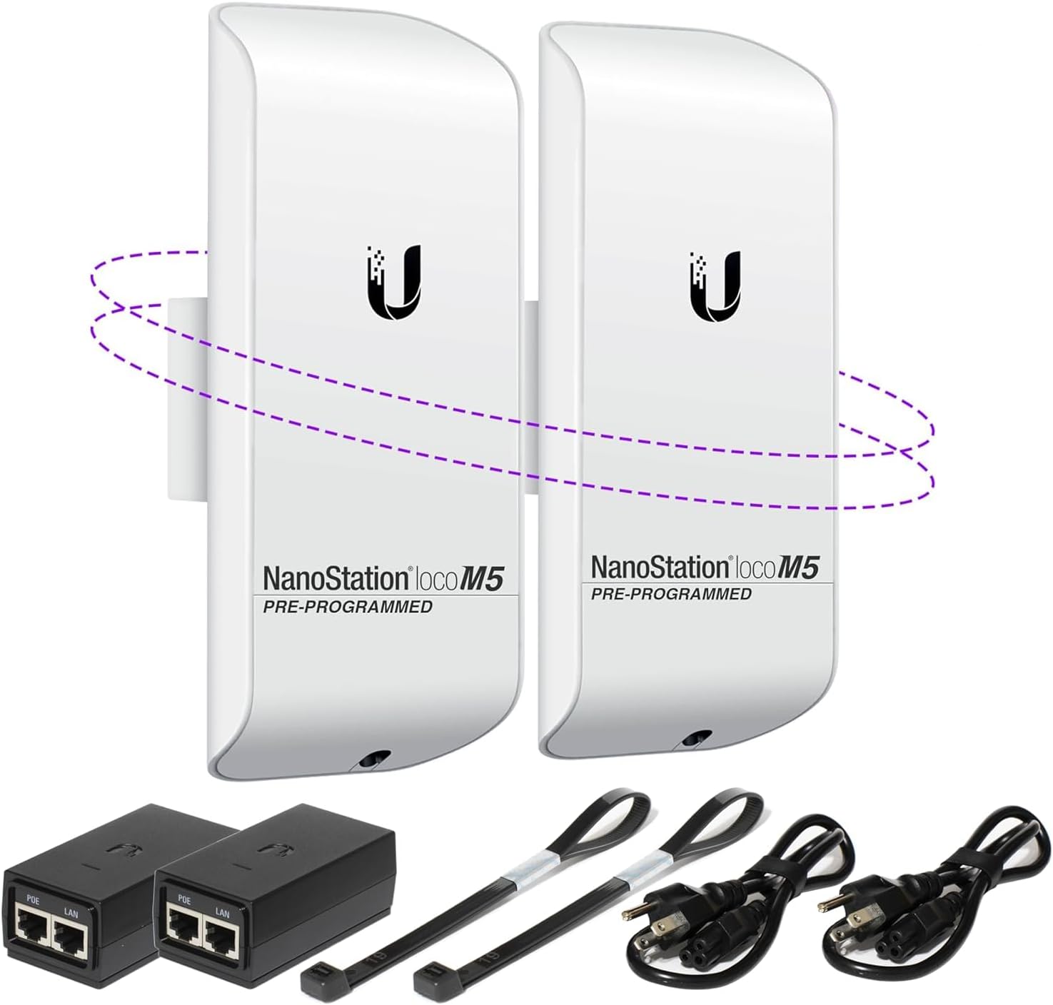 Amazon.com: Wireless Bridge LOCOM5 PRE-Programmed Bundle of 2 Ubiquiti ...