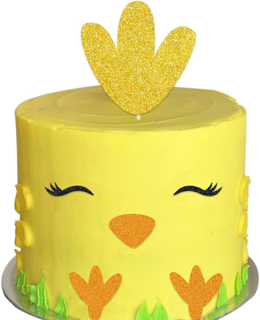 Amazon.com: Chick Cake Topper Chick Eyes Paws Cake Set Cake Decorations ...