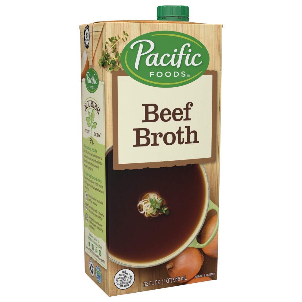 Amazon.com : Pacific Foods Beef Broth, 32 oz (Pack of 12) : Packaged ...