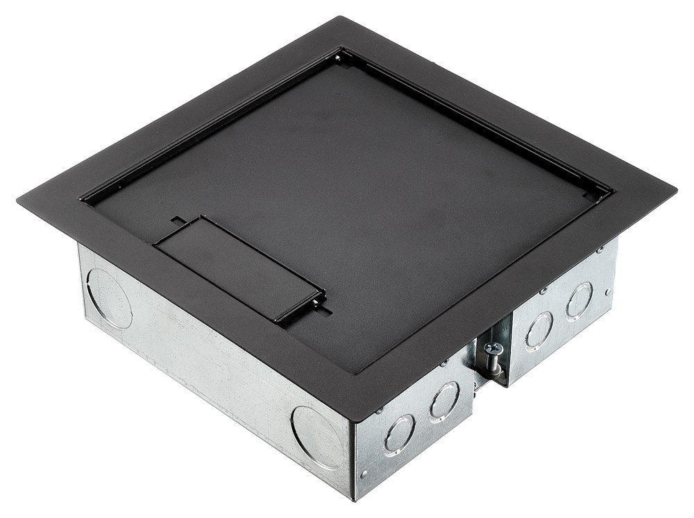 Hubbell AFB401BK Access Floor Box and Cover, 4 Gang, Shallow, Black ...