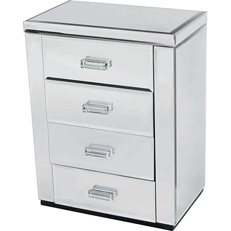 Mirrored Jewellery Box - 4 Drawers With 6 Compartments. : Amazon.co.uk ...