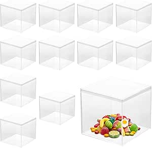 Amazon.com: STNRST-IN 12 Pcs Acrylic Box with Lid, 3.3x3.3x3.3Inch ...
