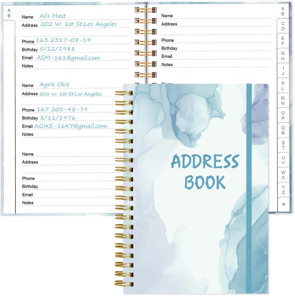 Amazon.com : Address Book with Alphabetical Tabs - Telephone & Address ...
