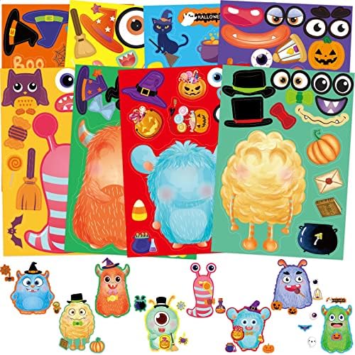 Amazon.com: Zayvor 36 Sheet Monster Make Your Own Stickers for Kids ...