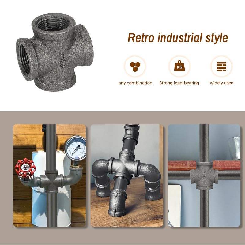 Snapklik.com : 3/4" Pipe Fittings 4-Way Cross Fitting - Home Expert 4 ...
