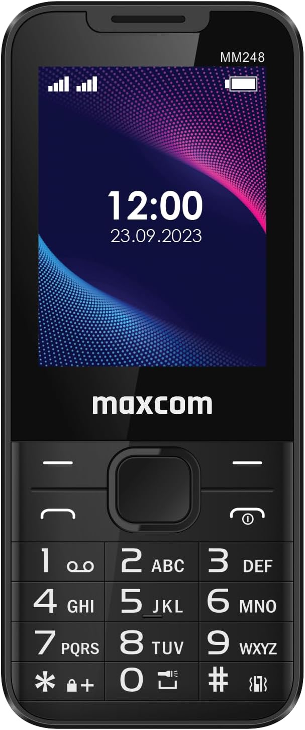 Maxcom MM248 4G Dual Sim Feature Phone, 2.4 Inch Display, VoLTE, SIM ...