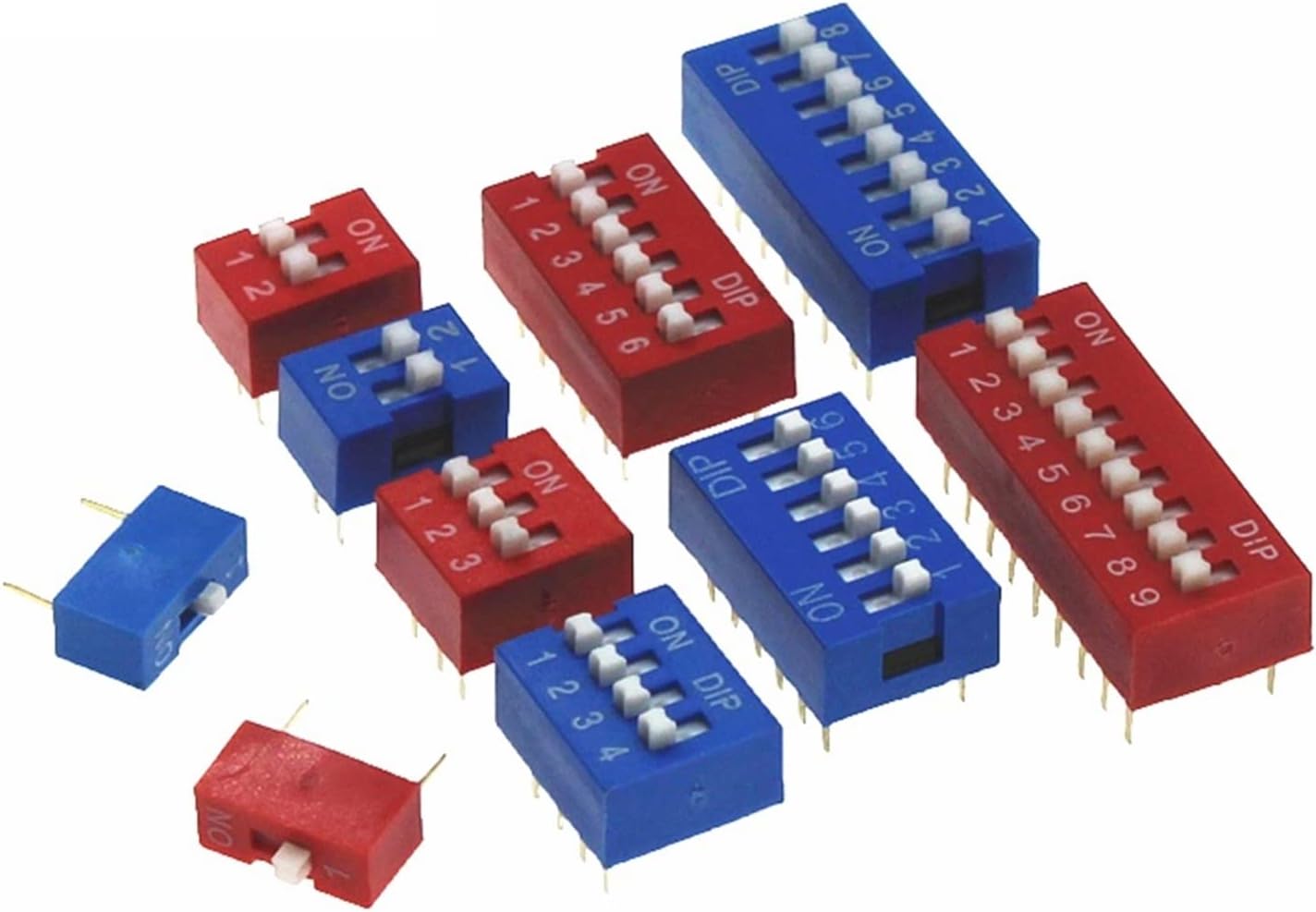 Amazon.com: AARAH 10PCS Red Toggle Switch Spacing 2.54MM DIP Dial The ...