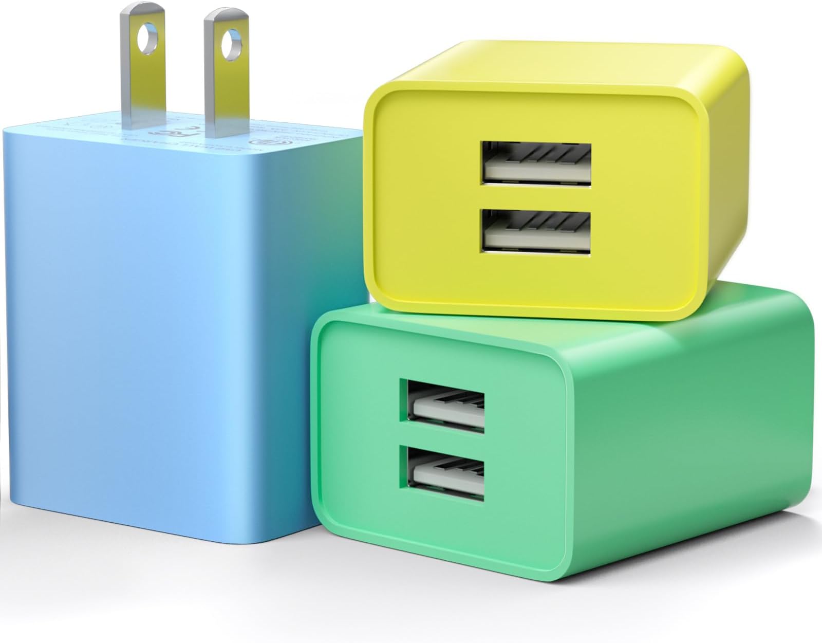 Amazon.com: USB Wall Charger,3Pack 2.1A USB Adapter Fast Phone Charger ...