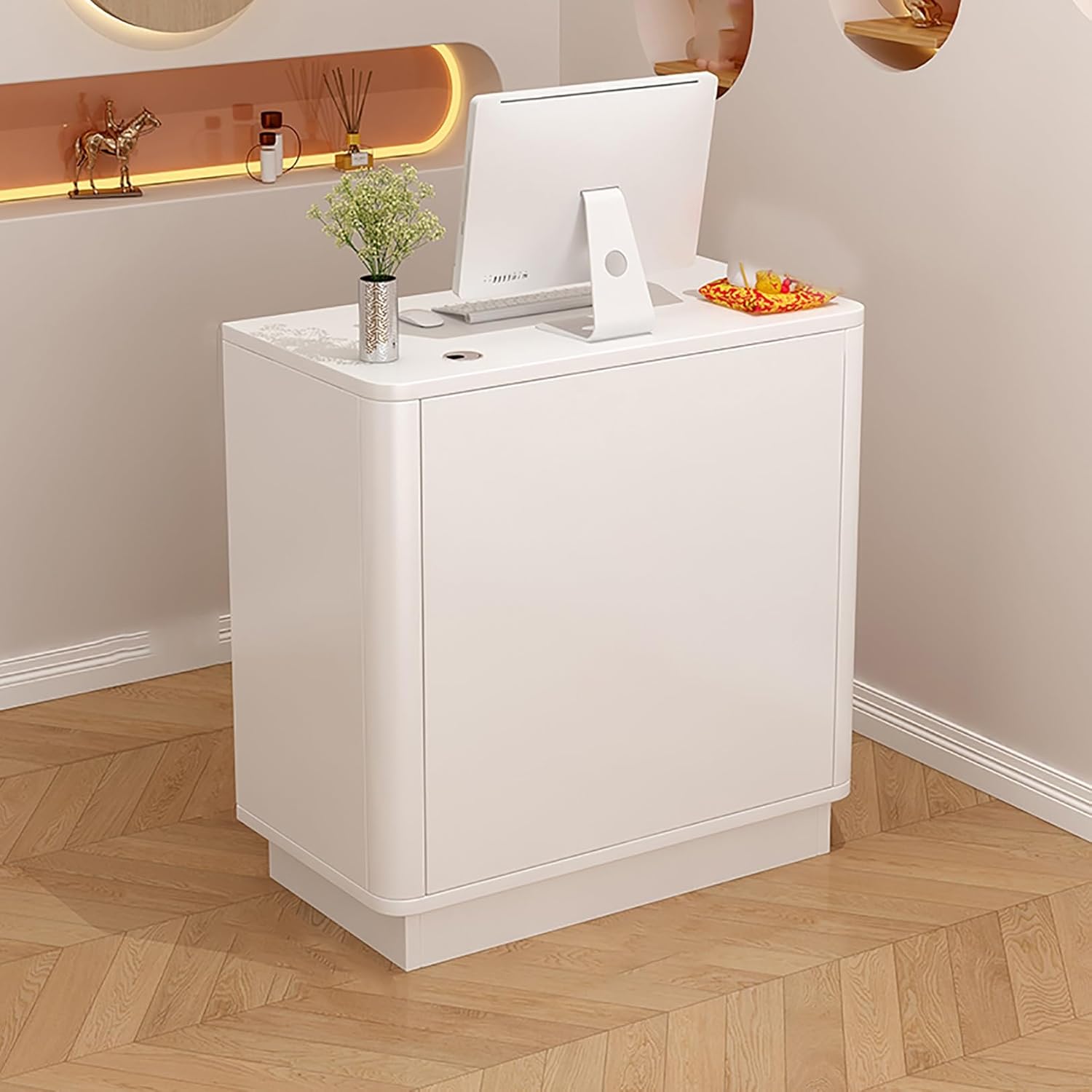 Amazon.com: Reception Desk with Counter,Modern Front Desk Commercial ...