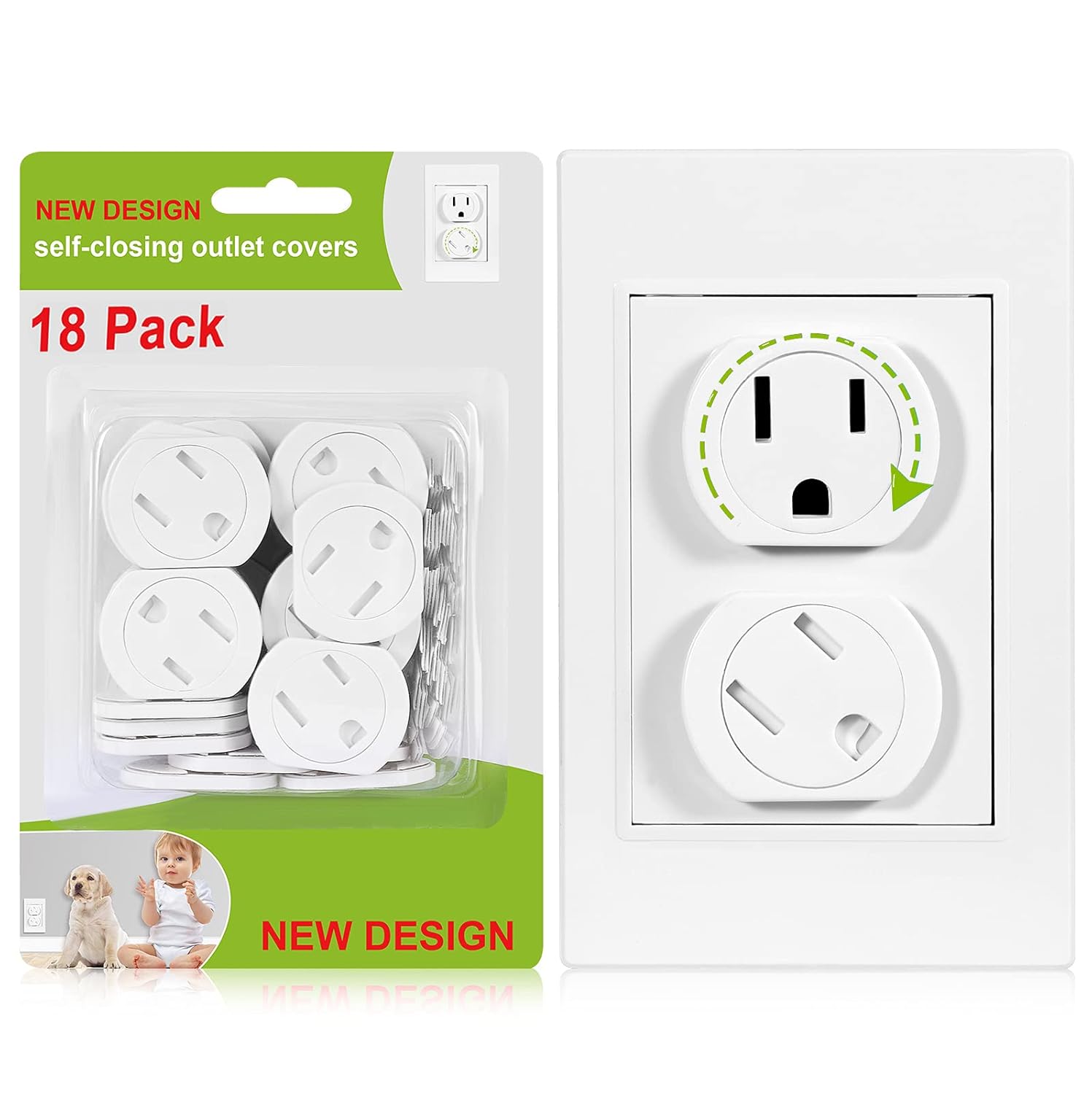 Amazon.com: Outlet Covers (18 Pack) Outlet Plug Covers Self-Closing ...