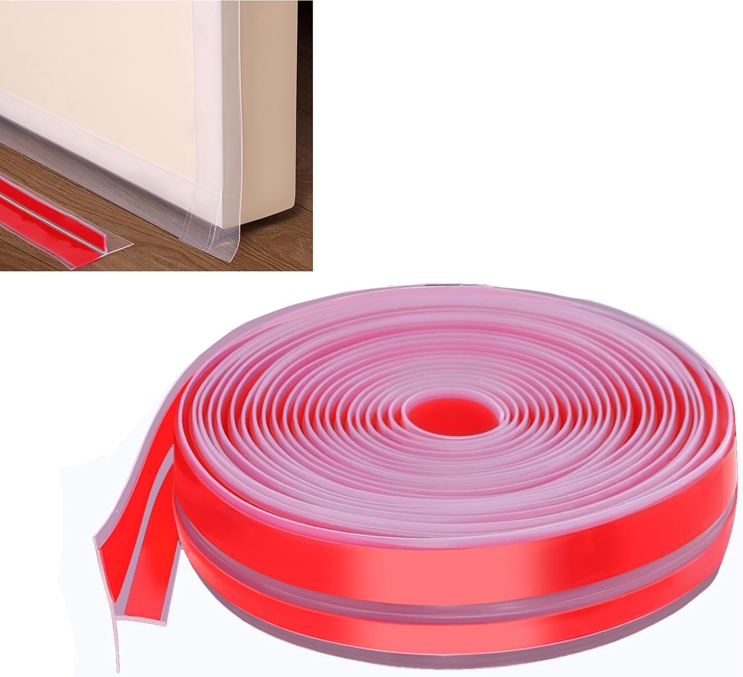 JICOOT T Shaped Clear Silicone Seal Strip, Weather Stripping Door Seal ...