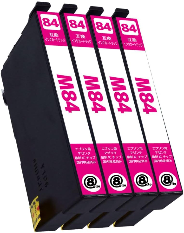 Amazon.co.jp: IC84 (M/マゼンタ)【4本セット】【大容量】 最新 互換 インクカートリッジ 虫めがね ICM84 84 インク EPSON エプソン 純正と併用可能 (対応 ...