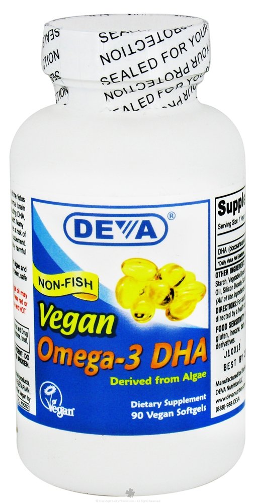 Amazon.com: Deva Vegan Omega-3 DHA 200mg, from Algae, Non-Fish, Delayed ...