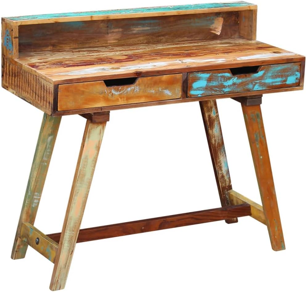 Amazon.com: ZQQLVOO Retro Style,Desk with 3 Drawers,Workstation ...