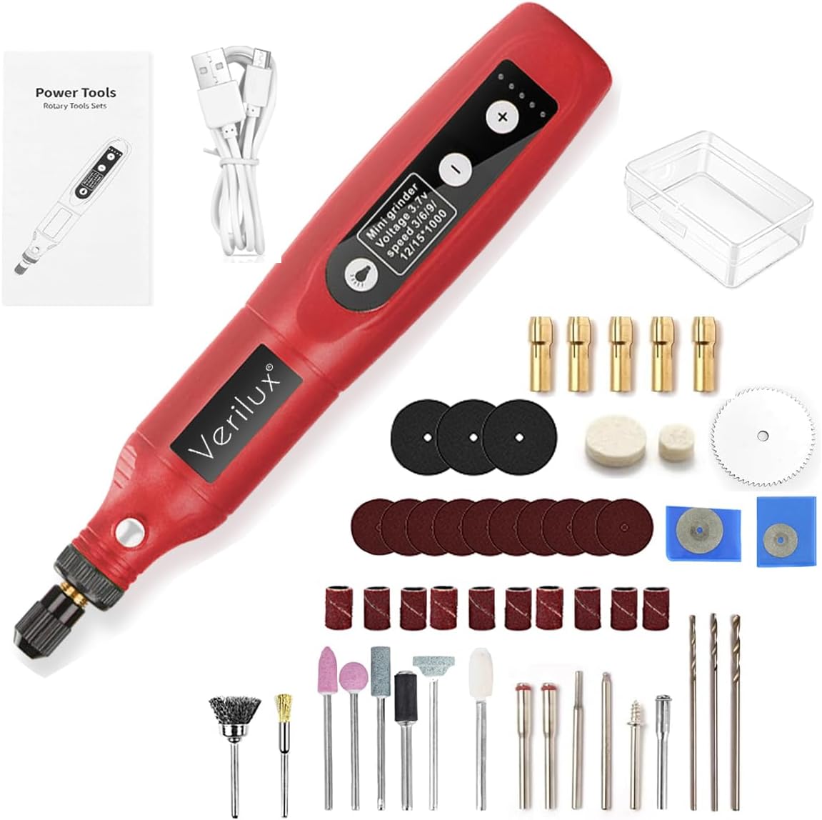 Serplex® Electric Engraving Pen Kit with 44 Bits Cordless USB Engraving ...