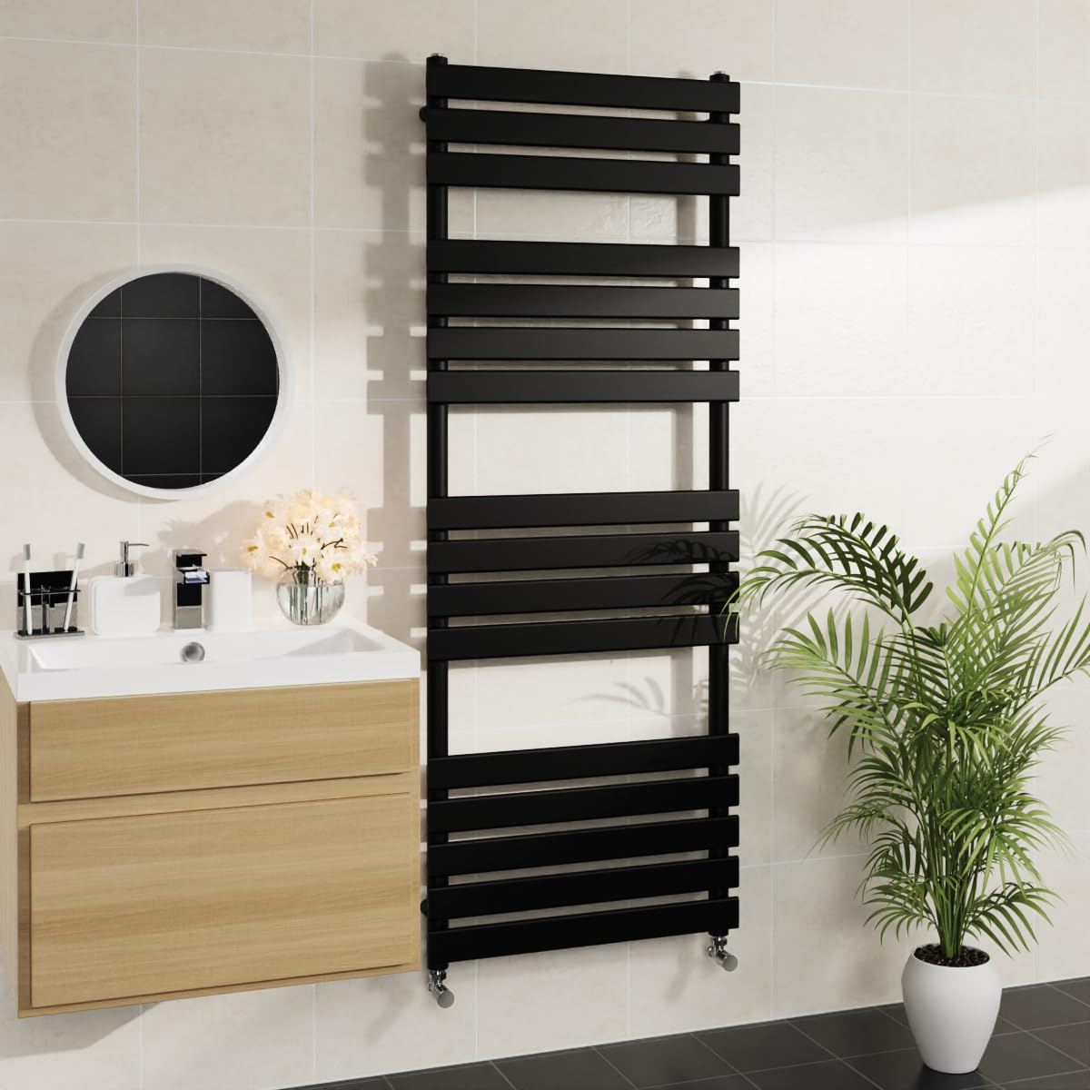 Warmehaus Minimalist Bathroom Flat Panel Heated Towel Rail Radiator Rad ...