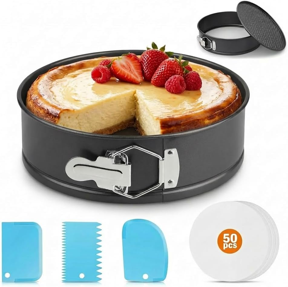 Amazon.com: 9 Inch Springform Pan Tin, Non-stick Cheesecake Pan ...
