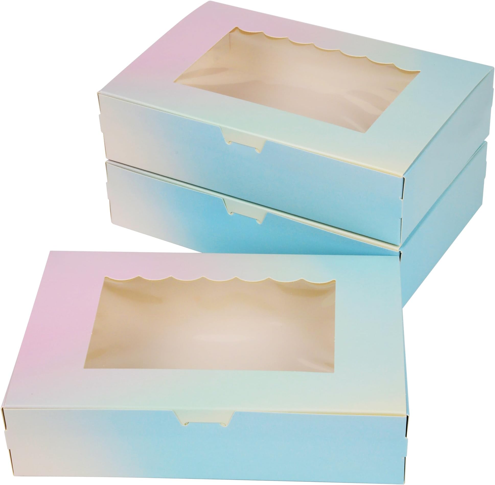 KEYIDO 20 Pack Cookie Boxes with Clear Window, 8.5”×5.5”×2” Colourful ...