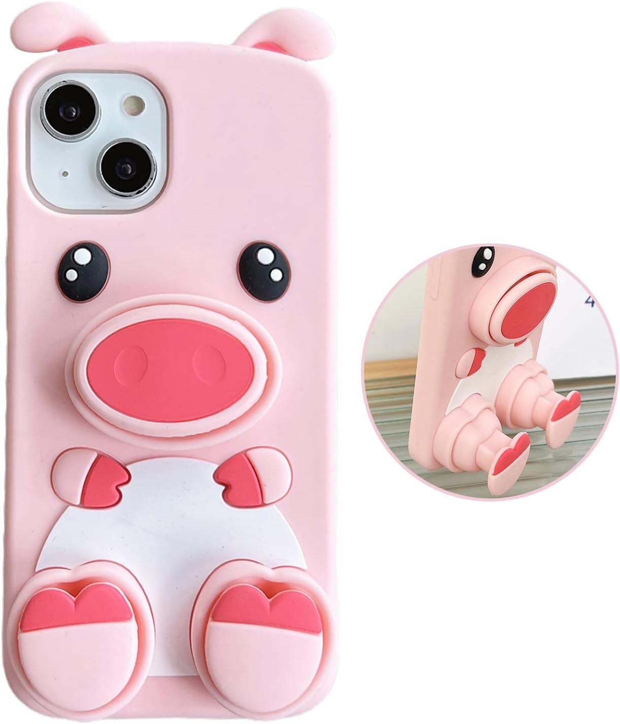 Amazon.com: YAKVOOK for iPhone 13 Pro Max Case, Kawaii Pink Pig Phone ...
