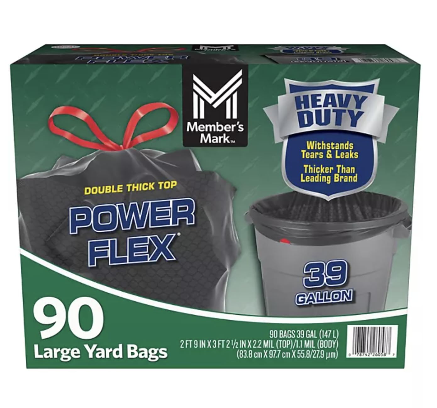 Amazon.com: Member Mark Heavy Duty 39-Gallon Yard Trash Bags, Unscented ...