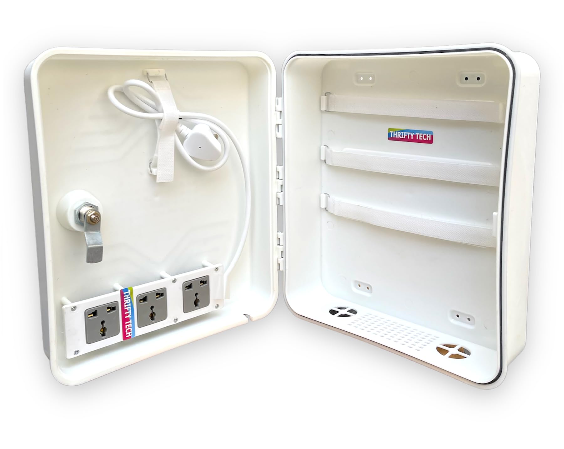 Thrifty Tech IP65 PVC Dvr/Poe junction box. For DVR, NVR, CCTV, Camera, Wifi Modem. Outdoor ...