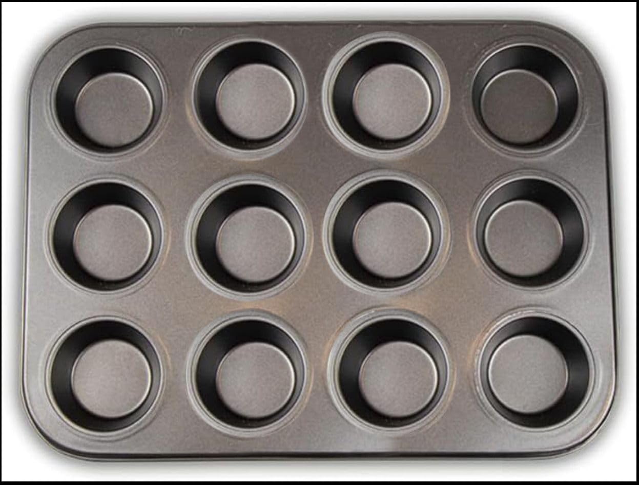 ZYBUX - 12 Cupcake Baking Tray Stainless Muffin Baking Tins Non Stick ...