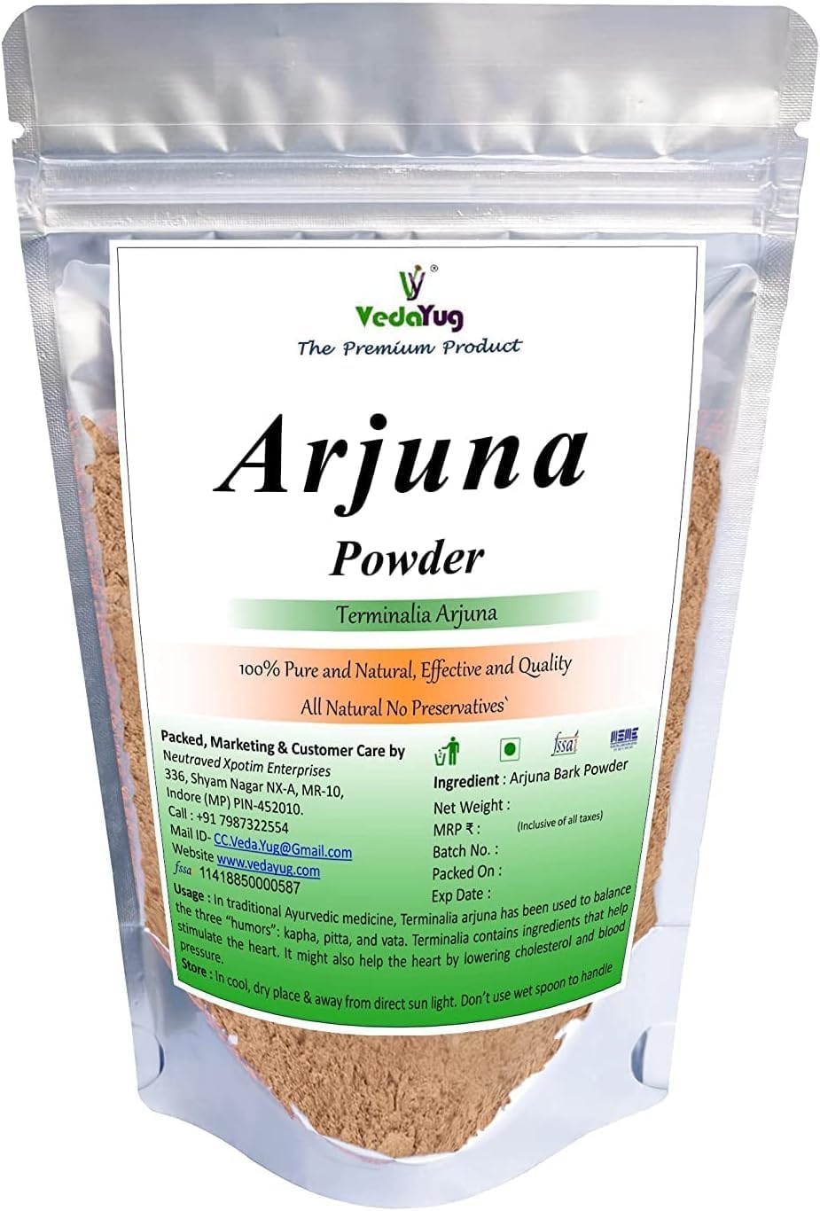 SPEC Arjun Powder 100% puro Arjun Chhal Powder Terminalia Arjuna (7.05 ...