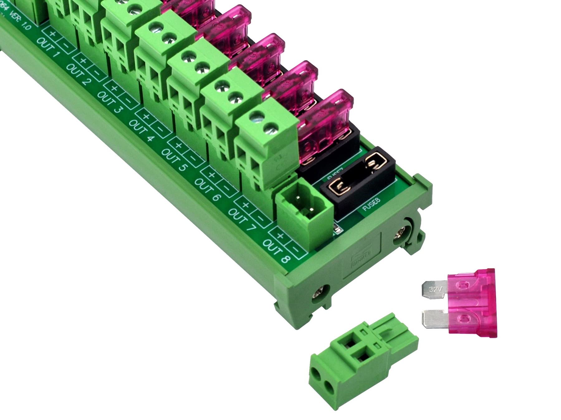 Snapklik.com : DIN Rail Mount DC 5-32V 8 Channel Pluggable Side Wiring ...