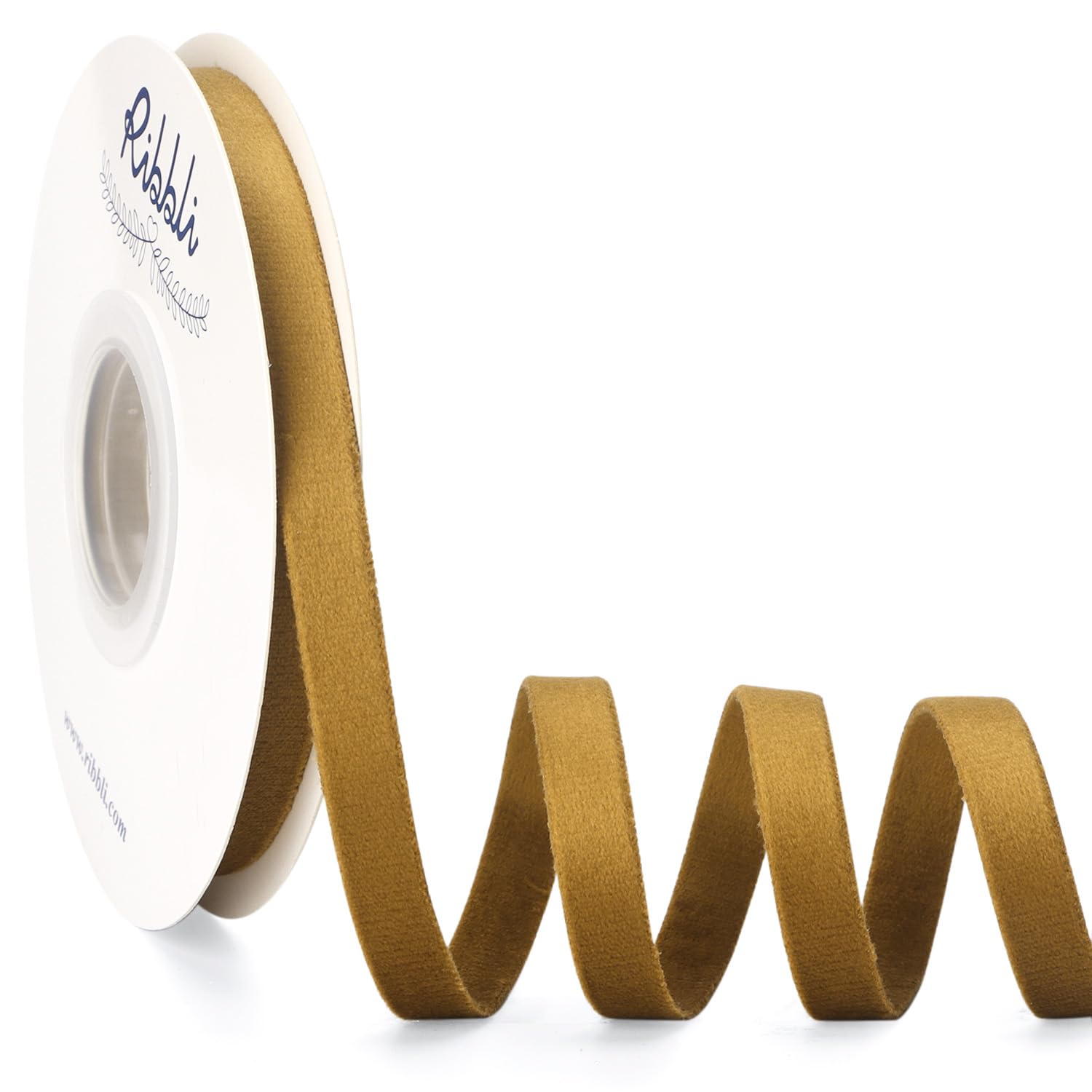 Amazon.com: Ribbli Antique Gold Velvet Ribbon Double Faced 3/8 Inch 10 ...