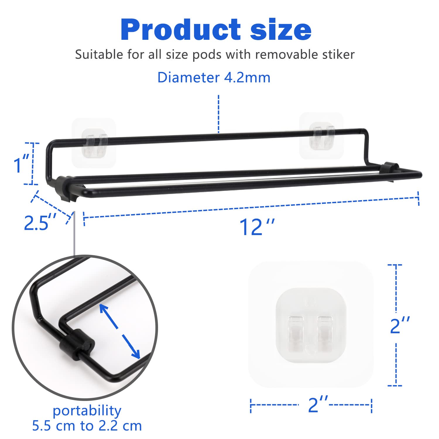 Snapklik.com : K Cup Holder, Wall Mount K Cups Holder, Adjustable For ...