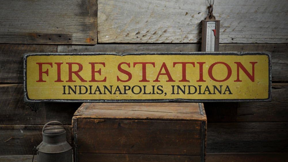 Amazon.com: Fire Station Wood Sign, Custom Firehouse Location City ...