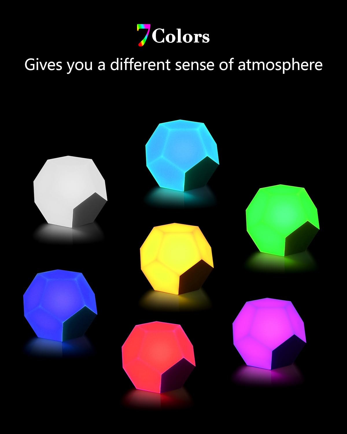 Snapklik.com : Dodecahedron Table Lamp, Cool 7 Color RGB Desk Lamp ...